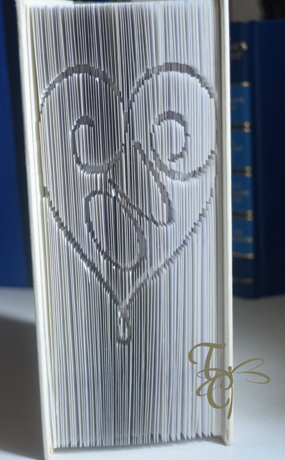 Folded Book Art Script Love Heart Book Sculpture Unique - Etsy