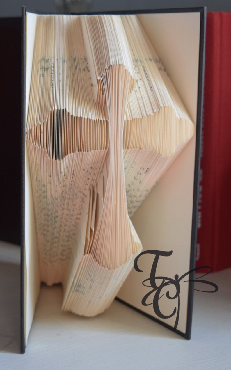 Folded Book Art Cross Book Sculpture Unique Book - Etsy