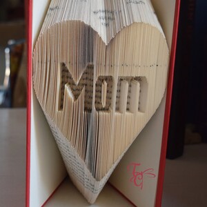 Folded Book Art - Mom in Heart - Book Sculpture - Unique - Christmas ...