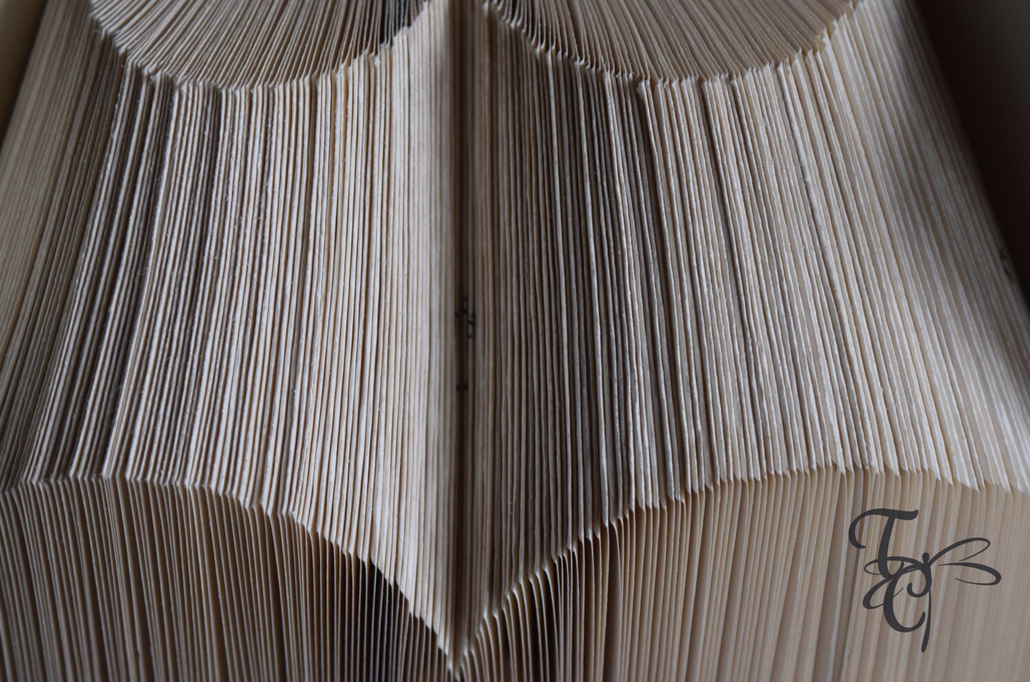 Folded Book Art -initials in Heart - Book Sculpture - Unique ...