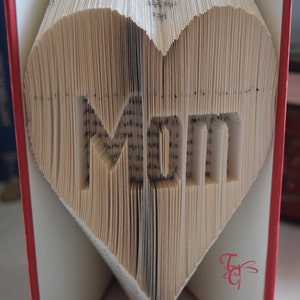 Folded Book Art - Mom in Heart - Book Sculpture - Unique - Christmas ...