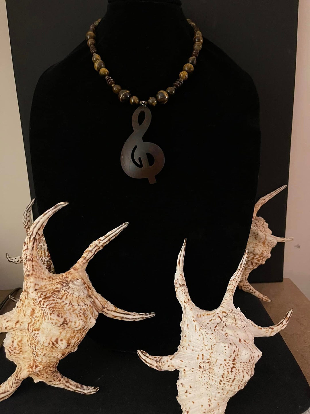 Music Note Coconut Carved Necklace - Etsy