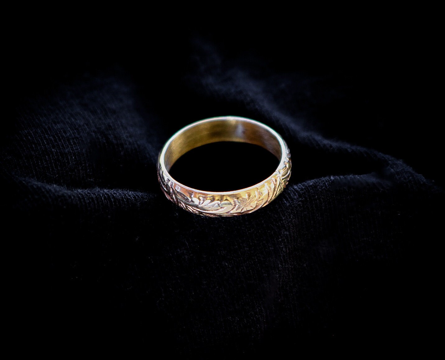 14k Gold Pattern Ring, Gold Filled Flower Stacking Ring, 14k Gold ...