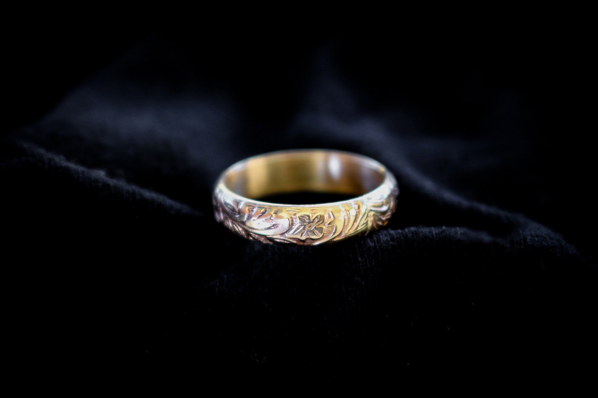 14k Gold Pattern Ring, Gold Filled Flower Stacking Ring, 14k Gold ...