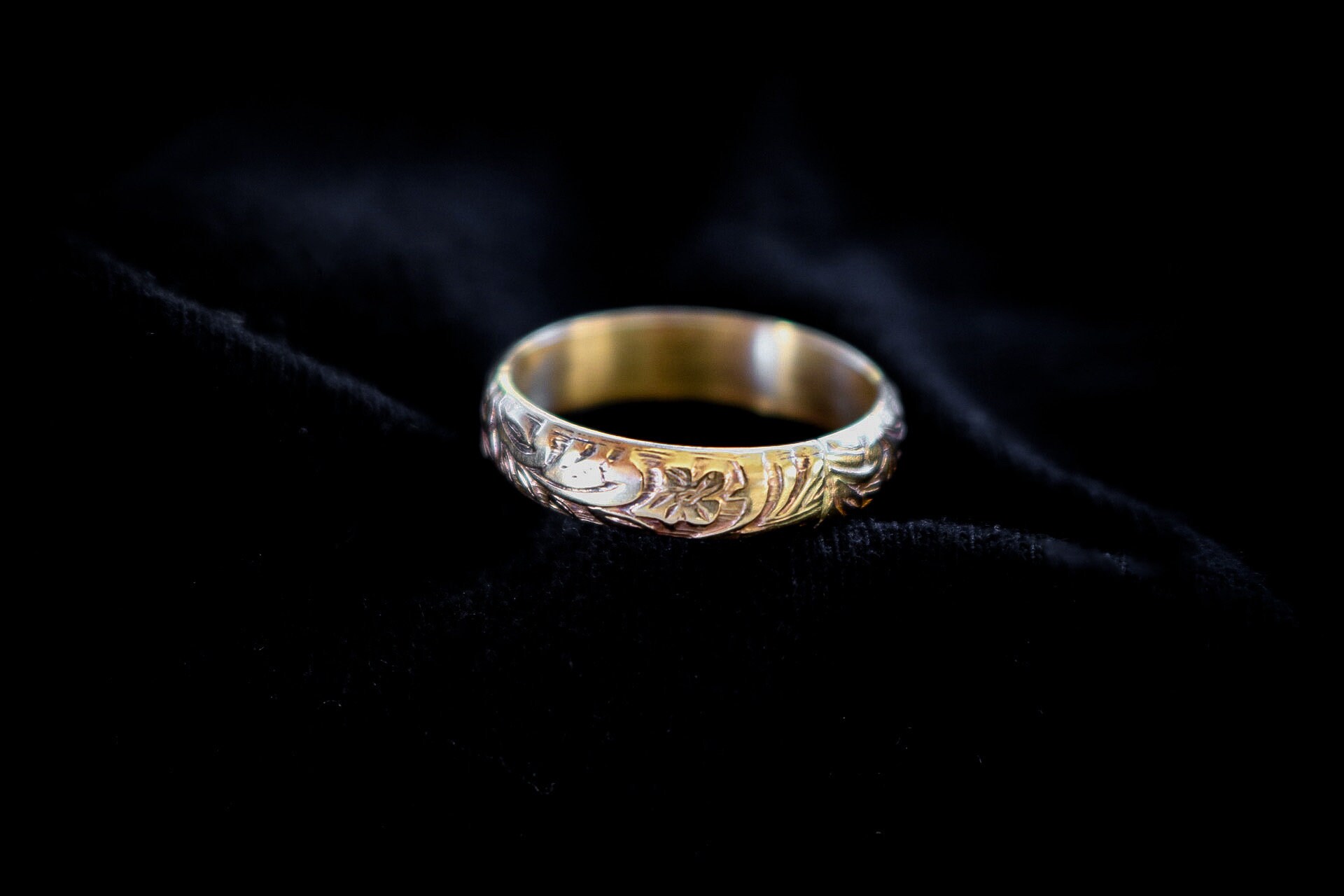 14k Gold Pattern Ring, Gold Filled Flower Stacking Ring, 14k Gold ...