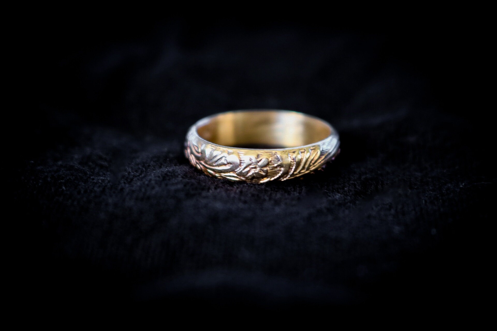 14k Gold Pattern Ring, Gold Filled Flower Stacking Ring, 14k Gold ...