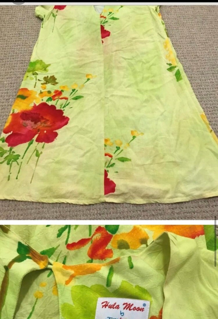 Jams World Hula Moon Yellow Flora Pope Poppea Floral Shift Mini Dress ...