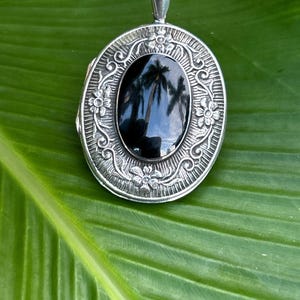 Vintage Sterling Silver With Onyx Black Gemstone Large Chunky Oval ...