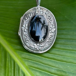 Vintage Sterling Silver With Onyx Black Gemstone Large Chunky Oval ...