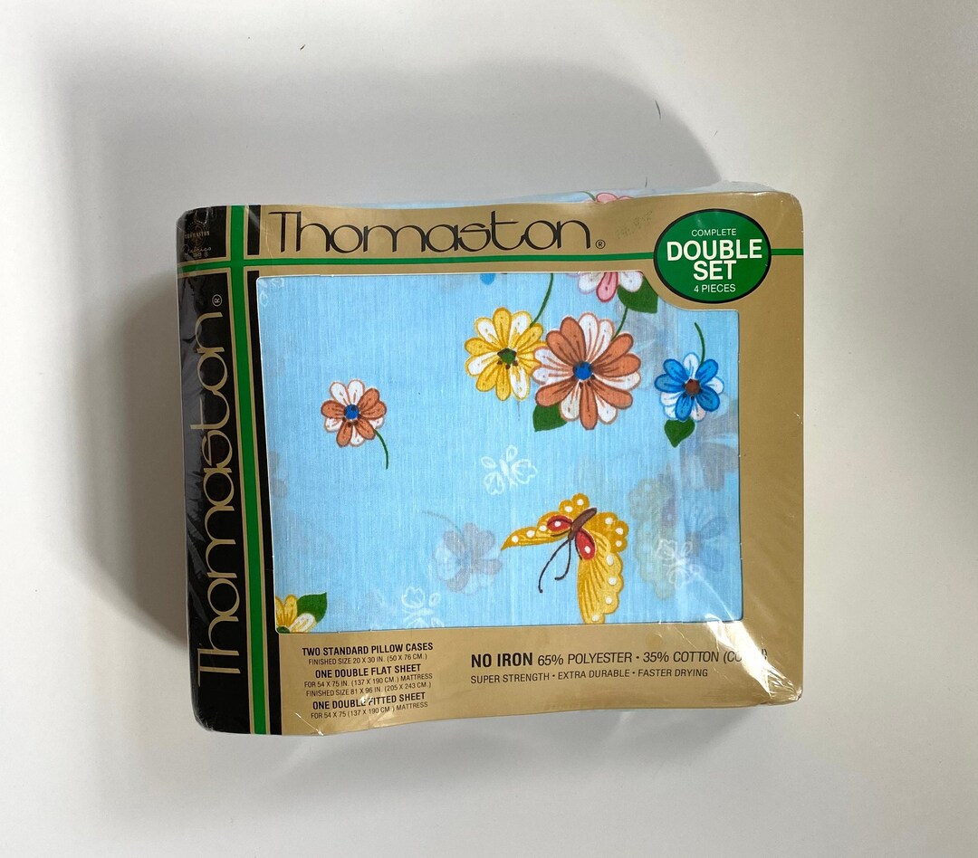 70s Butterfly Floral Cottagecore Sheets Hippie Granny Farm Cottage Boho ...