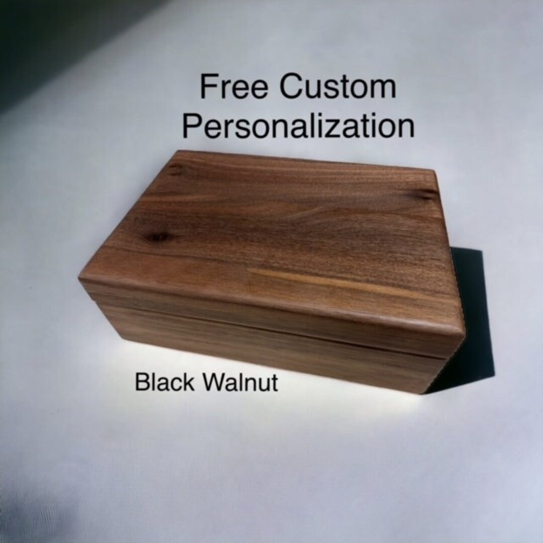 Walnut Keepsake Box, Custom Engraved Wood Box, Wooden Keepsake Box ...