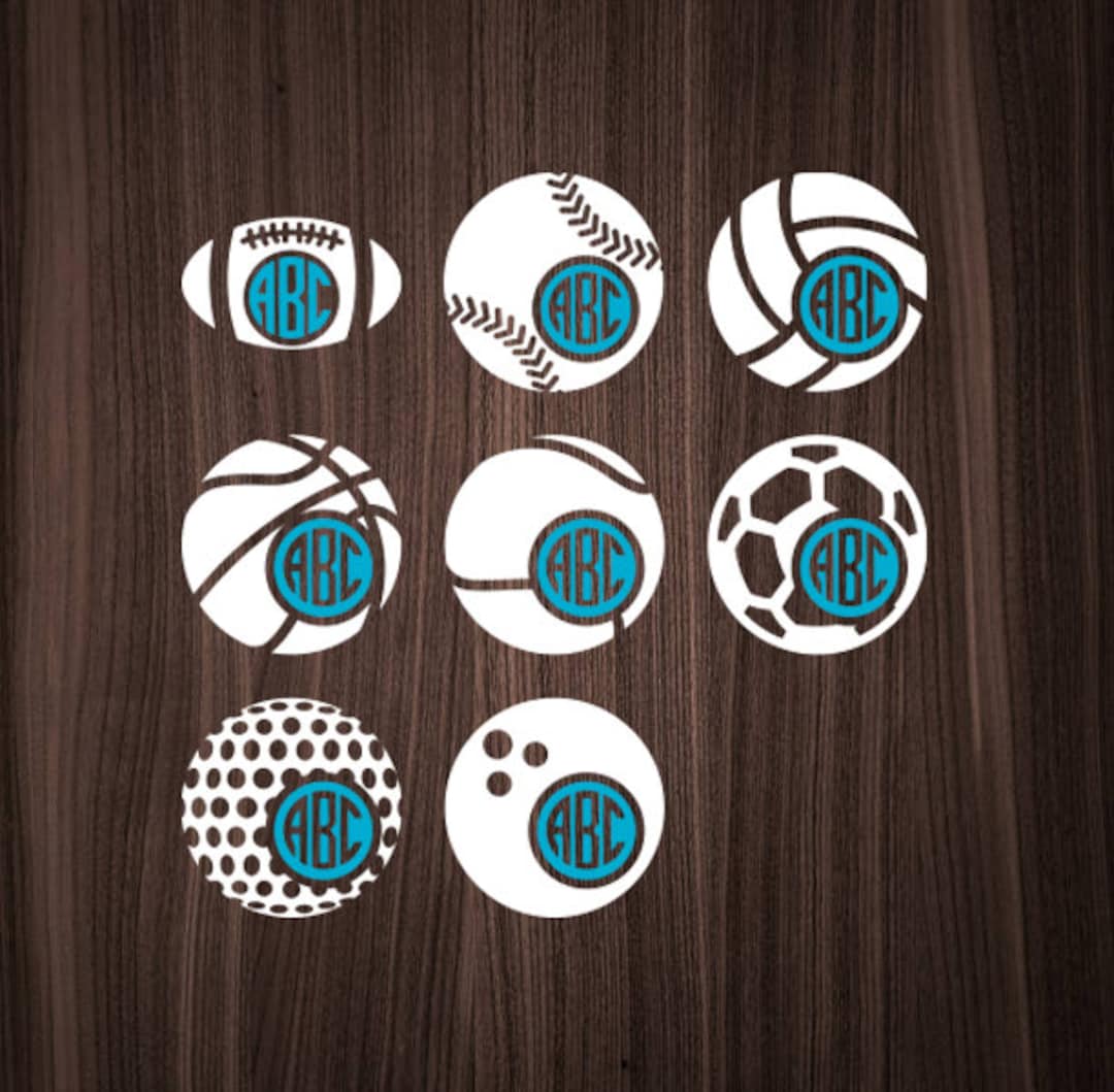 Sports Ball Monogram Decal FREE SHIPPING - Etsy