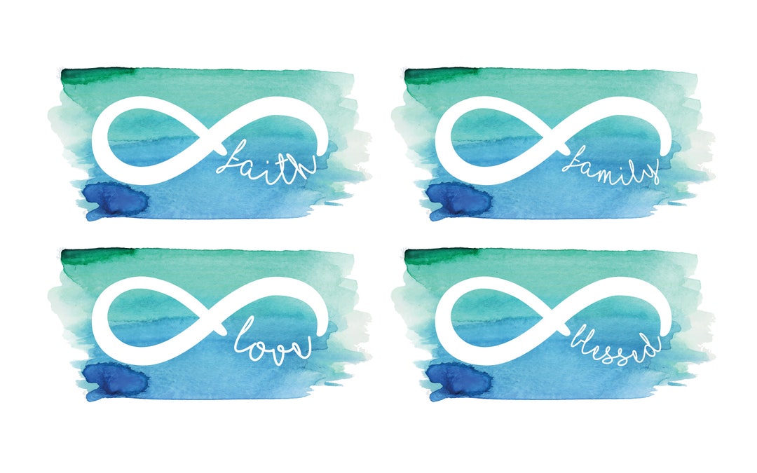 Infinity Vinyl Decal Faith Blessed Family love FREE - Etsy