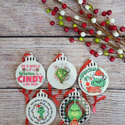 Grinch Christmas Ornaments 4 Pack Set Grinch Gift Set - Etsy