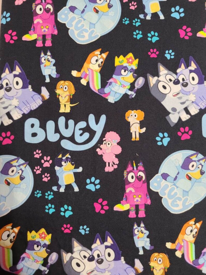 Custom Bluey Large Print Mask on black | Etsy