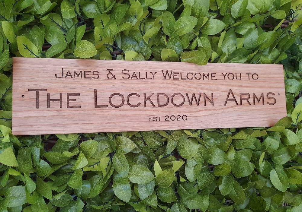 Personalised Solid Oak Wooden Sign Single or Double Sided - Etsy UK
