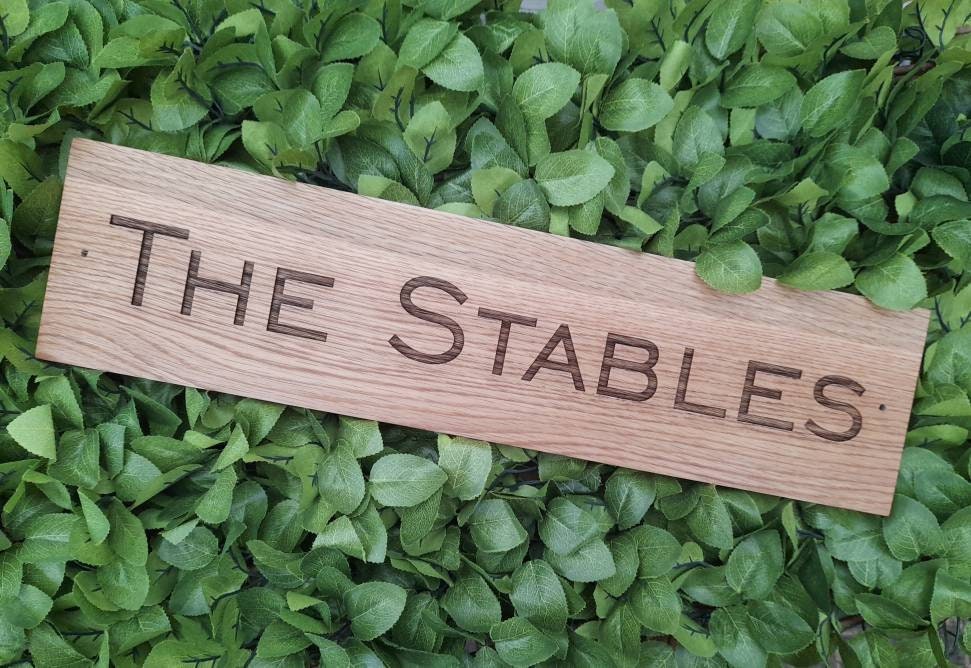 Personalised solid oak wooden sign single or double sided | Etsy