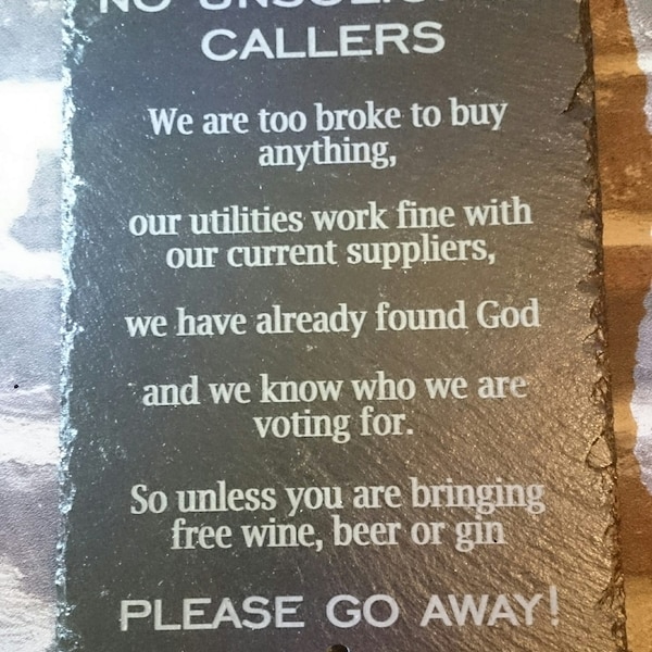 No Cold Callers Sign - Etsy UK