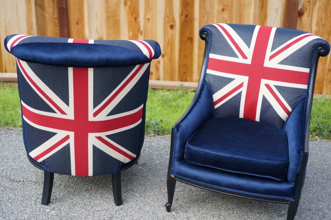 Buy Vintage Union Jack/british Chairs Custom Order Only Online in India ...