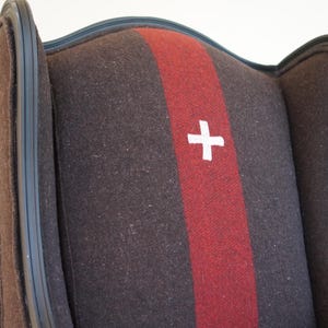 Swiss Army Wool Blanket French Wingback Chairs Sold/custom Order Only ...