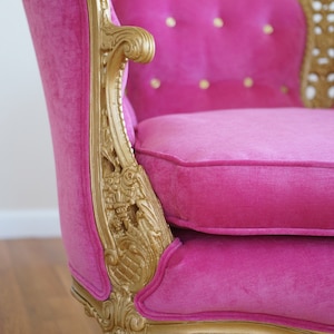 Pink Fuchsia & Gold French Rococo Style Vintage Chair - Sold/custom ...