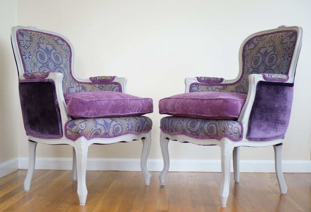 Purple/lilac/lavender Whimsical Romantic French Bergere Chairs - Sold ...