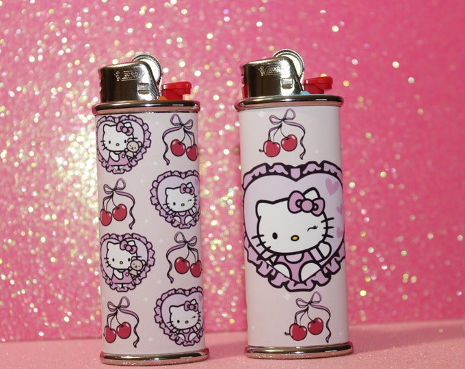 Cute Kawaii Kitty Lighter, Coquette Bow Lighter, Anime Lighter Case ...