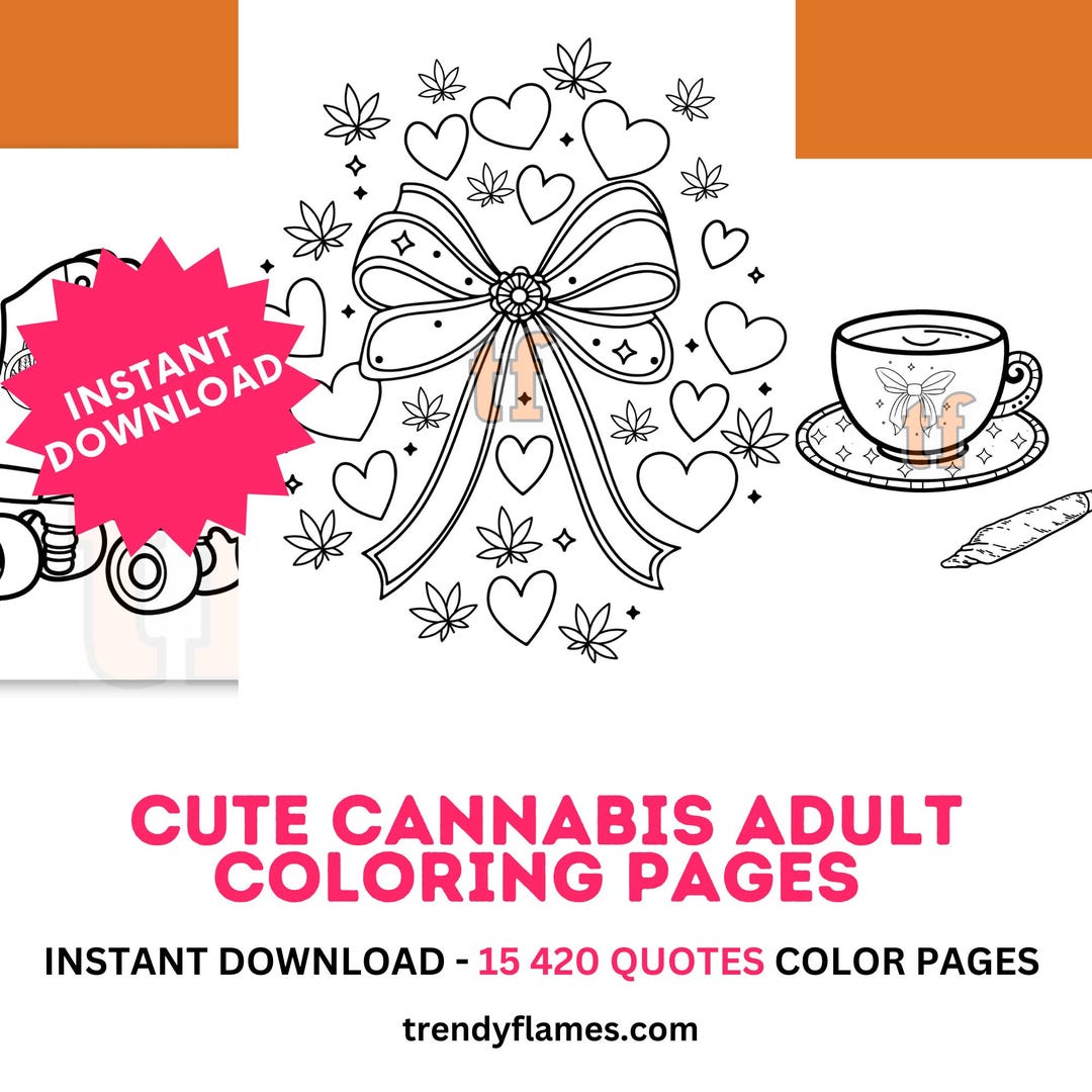 Stoner Girl Coloring Pages, Adult Coloring Book, Weed Color Pages for ...