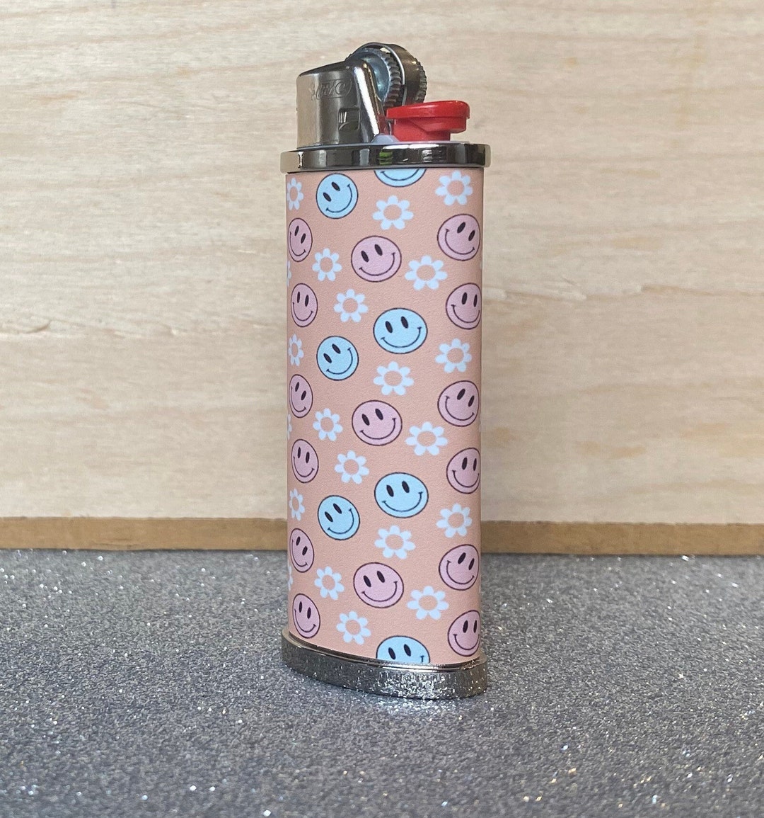 Cute Happy Face Lighter Case, Smoke Accessories, Flower Lighter Holder ...