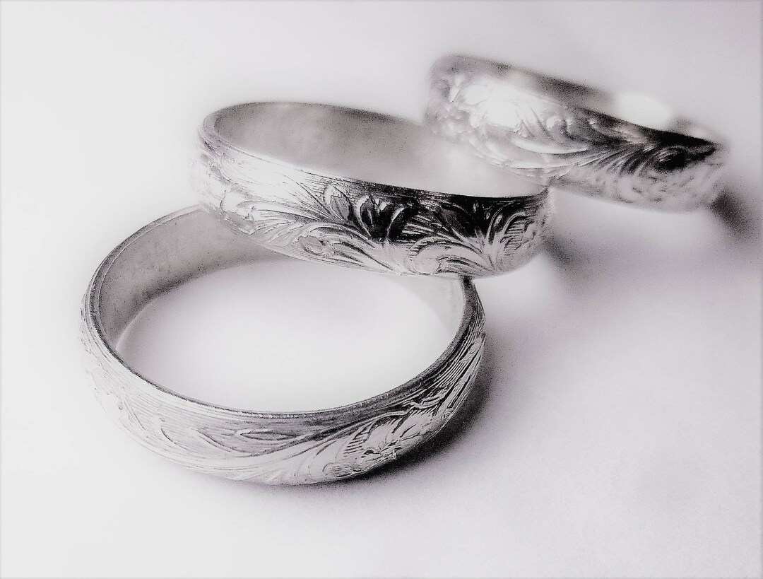 Sterling Silver Floral Pattern Ring Any Size 3-10 - Etsy