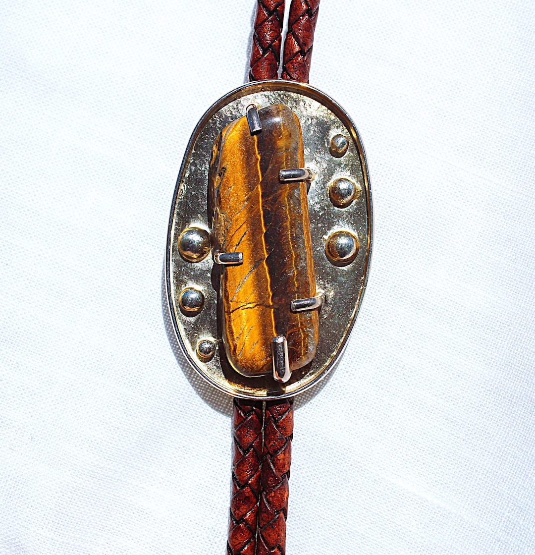 Tiger Eye Bolo Tie in a One-of-a-kind Sterling Silver Bolo by ...