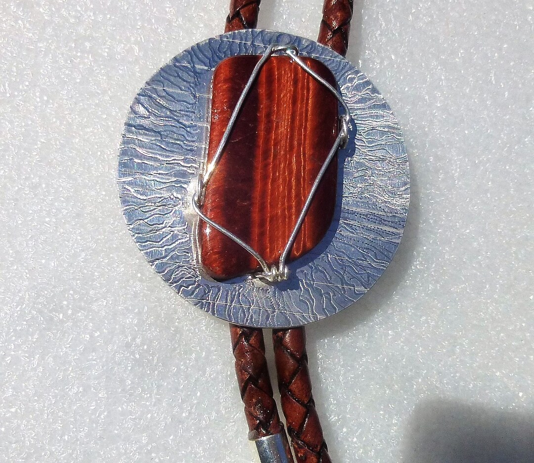 Red Tiger Eye Bolo Tie One-of-a-kind Sterling Silver "lightning" by ...