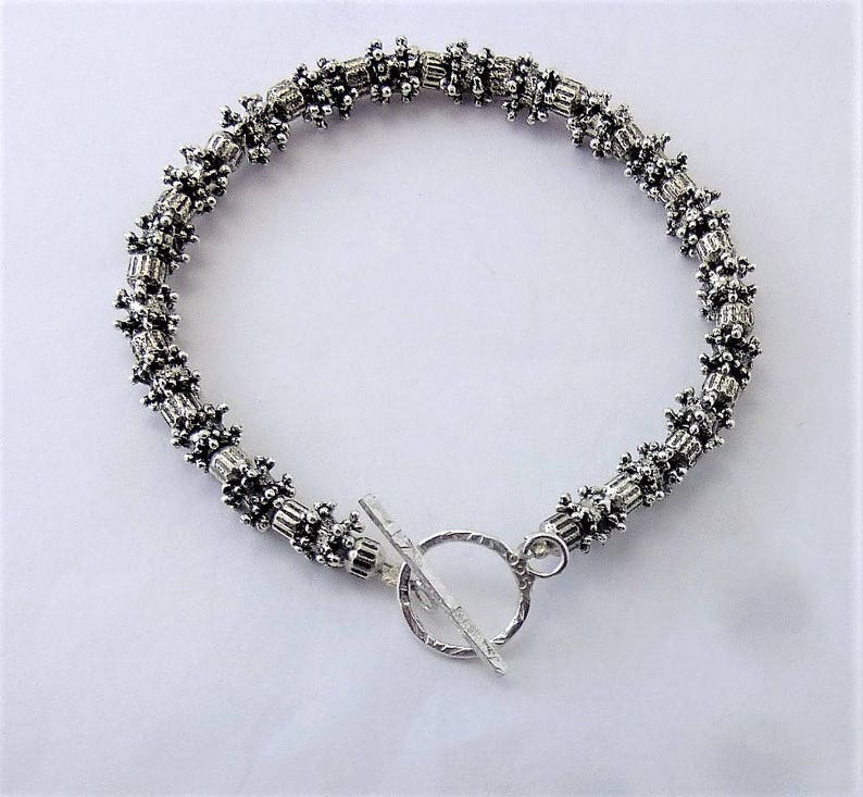 Silver Plated Pewter Bracelet With Handmade Sterling Silver - Etsy UK