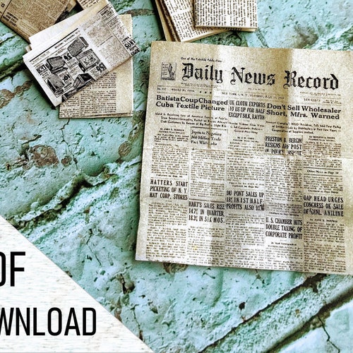 Dollhouse Miniature Newspaper PDF Printable Template 5 Pages - Etsy