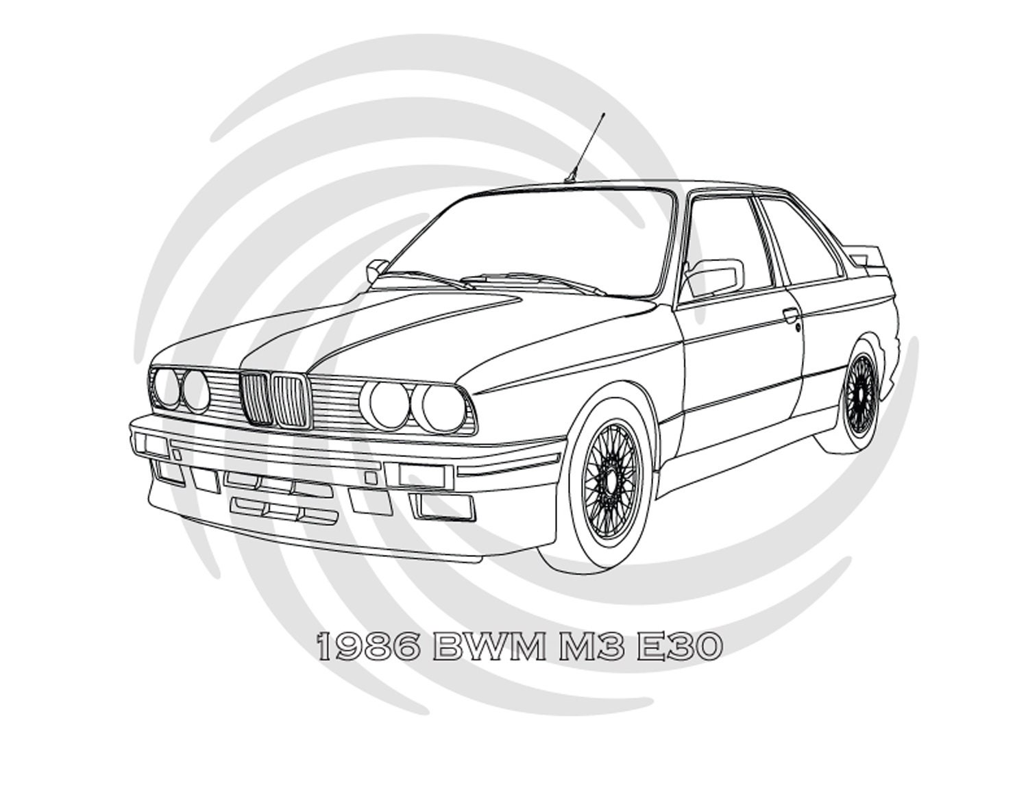 Boceto auténtico de 1986 BMW M3 E30 | Etsy