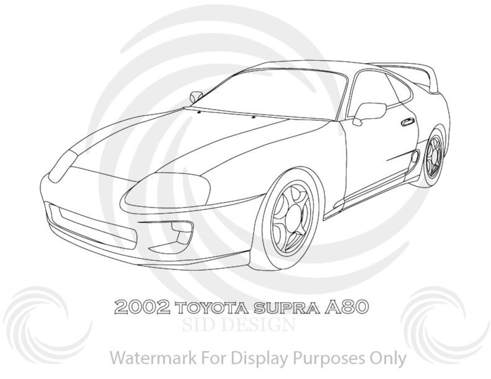 Authentic Sketch of 2002 Toyota Supra | Etsy