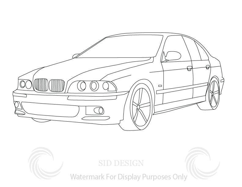 Authentic Sketch of of BMW M5 E39 | Etsy