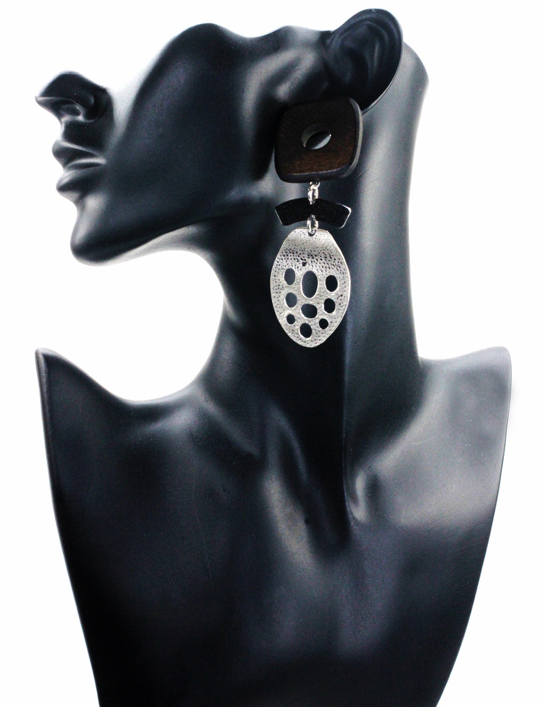 Bold Chunky Earrings, Bold Statement Earrings, Big Wood Earrings, Big ...