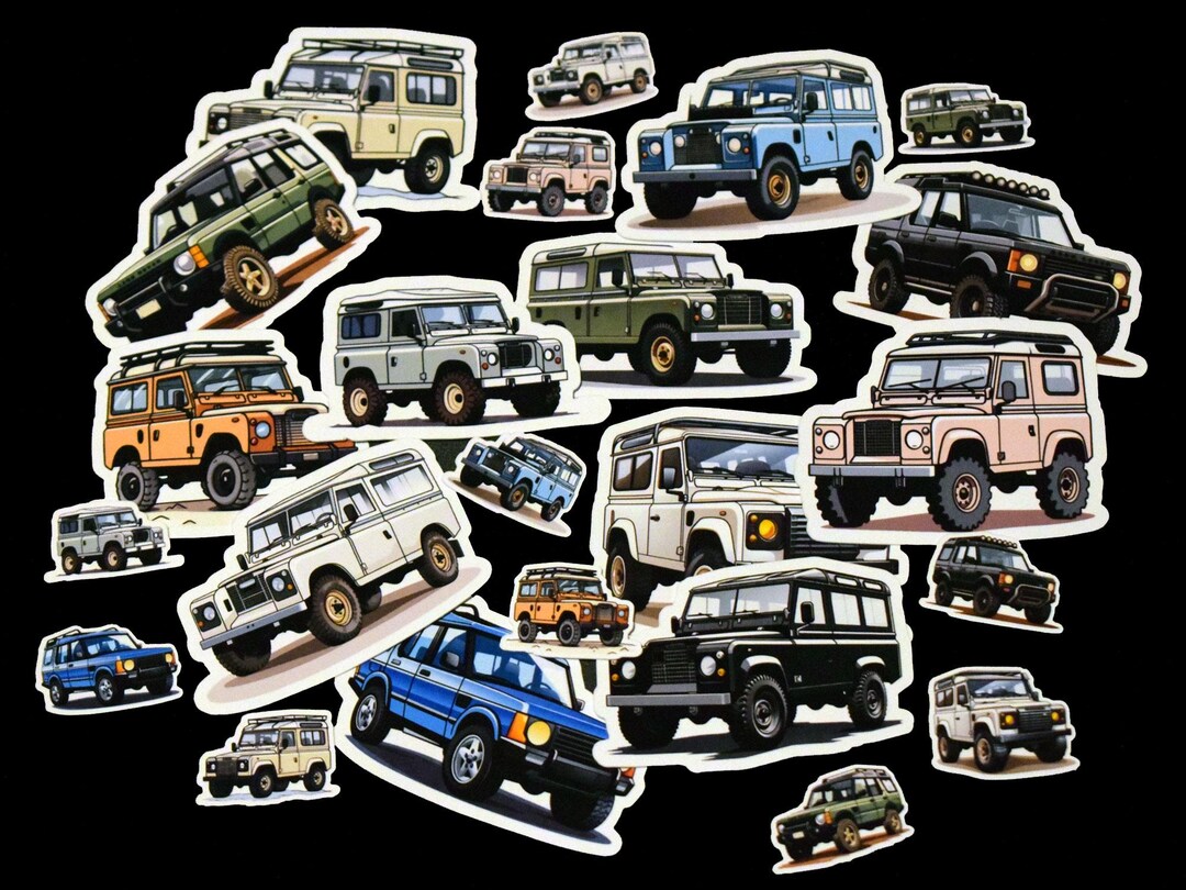 Classic Land Rover Sticker Pack – 24 Vinyl Decals for 4x4 Fans and Off ...