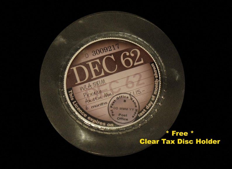 Personalised Replica Car Tax Disc (UK) - All Years 1961 - 2015 *PLUS ...