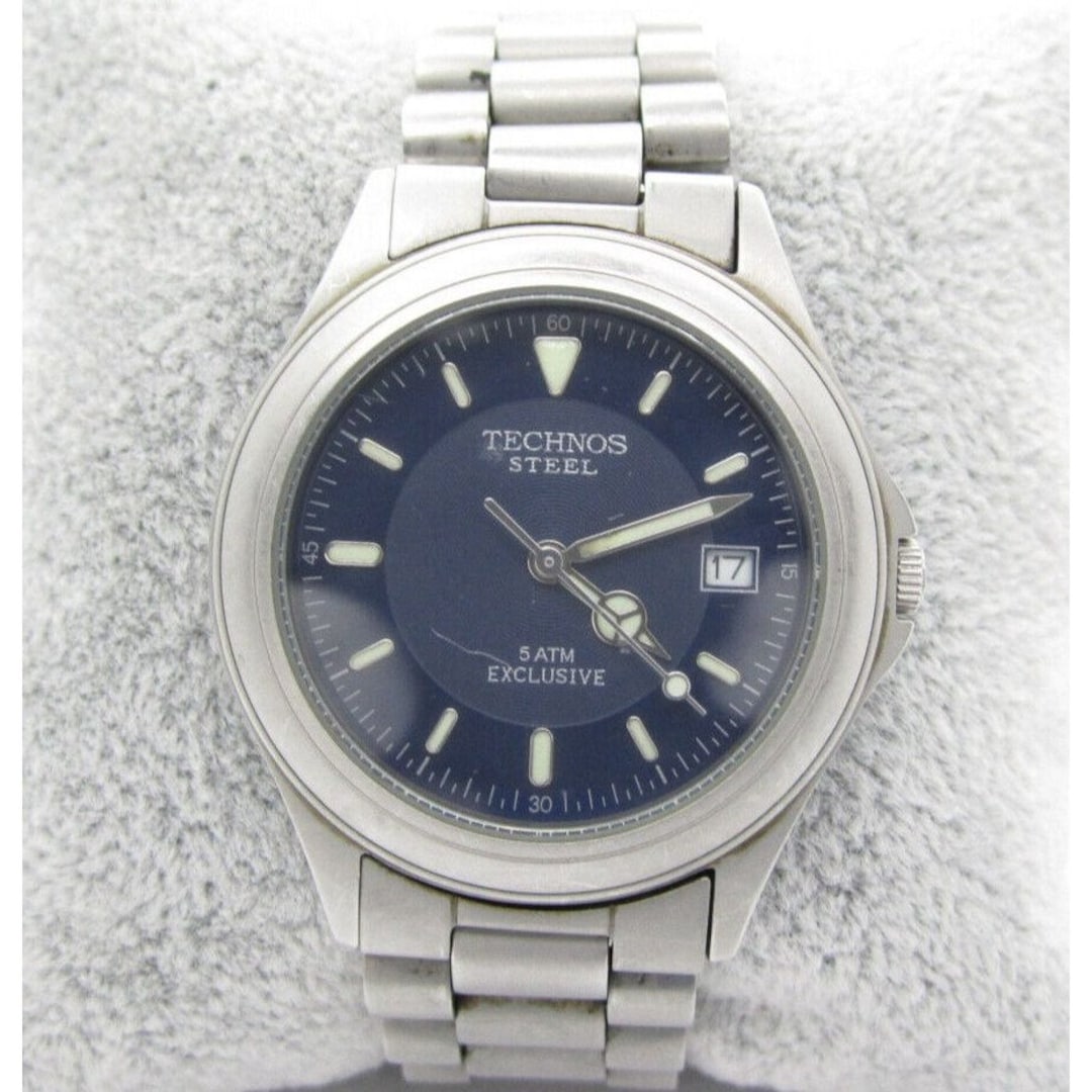 Men's Technos Steel Quartz WR Analog 37mm Dial Causal - Etsy