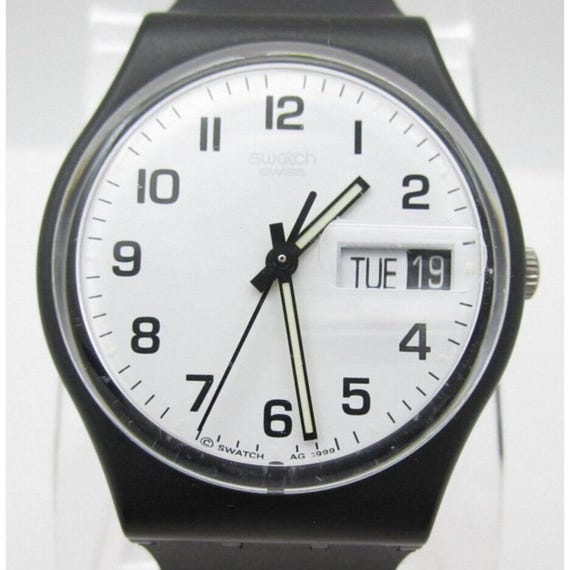 Vtg New Swatch Swiss Quartz WR Analog 34mm Dial Wat… - Gem