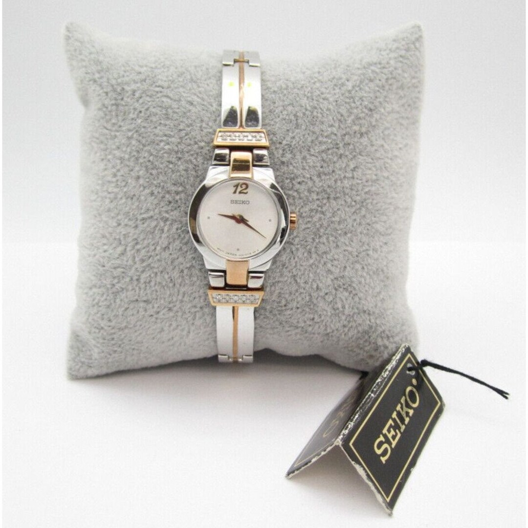 Women Seiko Hardlex Crystal Quartz Analog 20mm Diamond Watch (F951 ...