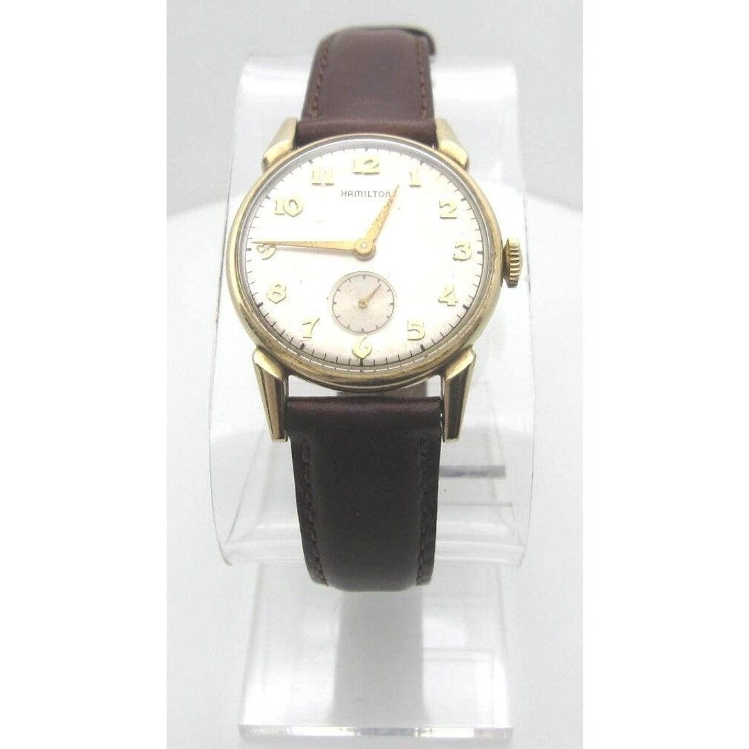 Vintage Hamilton 17 Jewels 10K Gold Filled Analog 32mm Hand Wind Watch ...