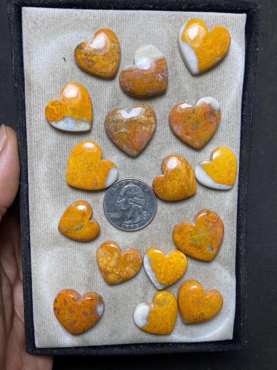 16 Heart Lot Bumble Bee Agate Mix Size - Etsy