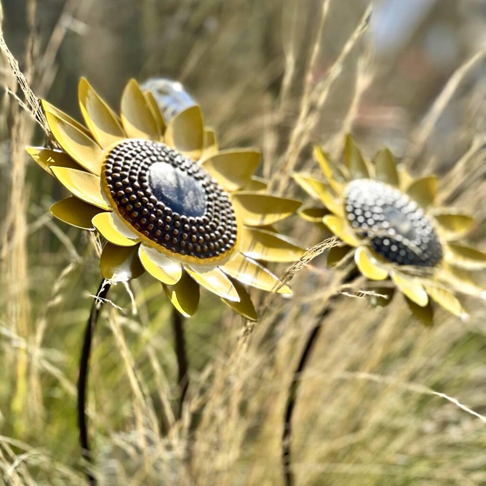 Two Sunflower Garden Sculptures - Etsy