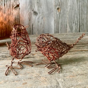 Set of Two Copper Wire Robins - Etsy