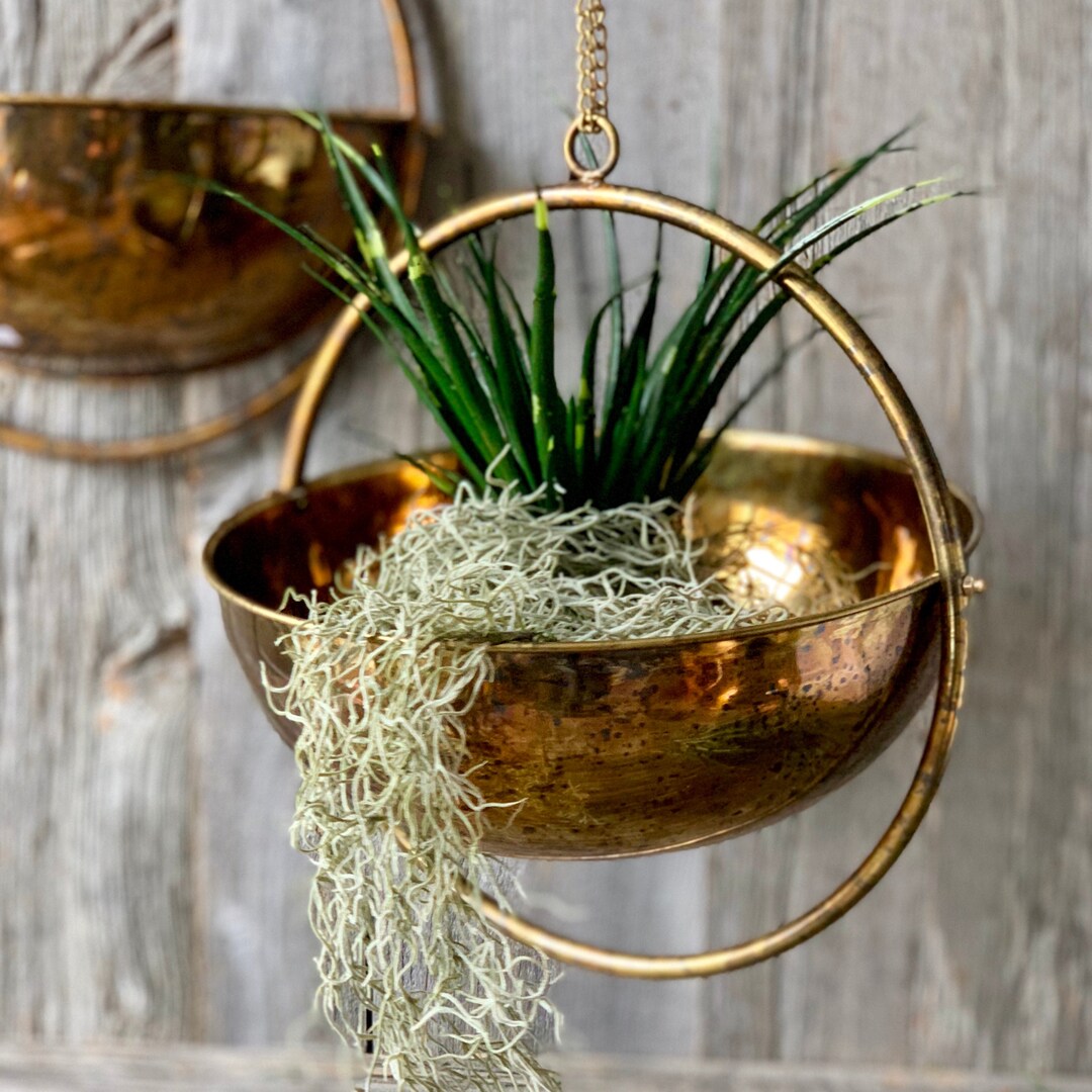 Brass Orbit Hanging Planter LTZAF092 - Etsy UK