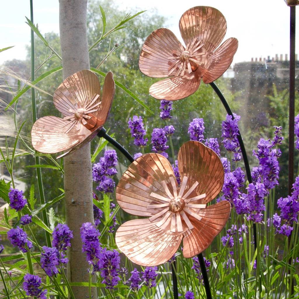 Copper Poppy Garden Sculptures LTZAF001 - Etsy UK
