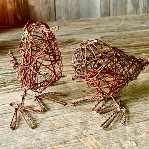 Set of Two Copper Wire Robins - Etsy